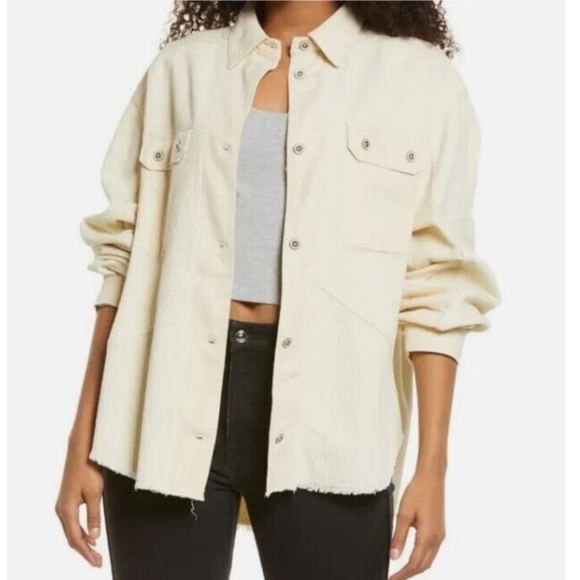 Thread & Supply | Jackets & Coats | Thread Supply Frayed Cream Corduroy ...